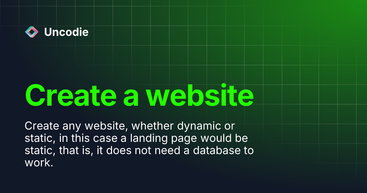 Create a website | Uncodie